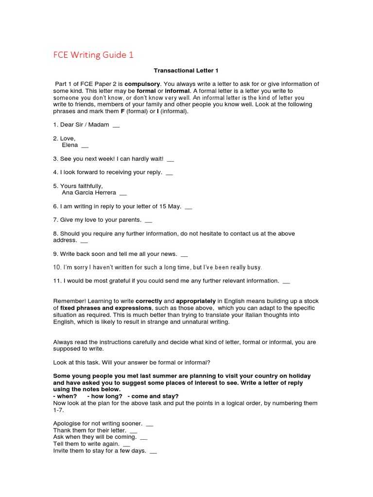 FCE Writing Guide 1 | PDF | Argument | Museum