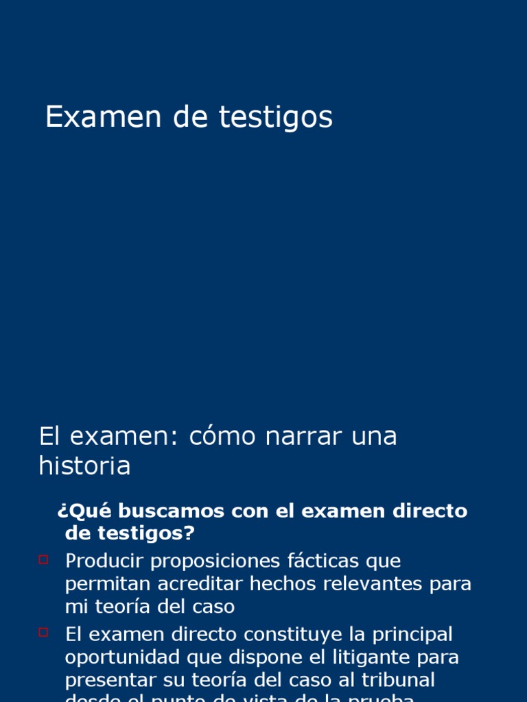 Examen de Testigos | PDF | Testigo | Testimonio
