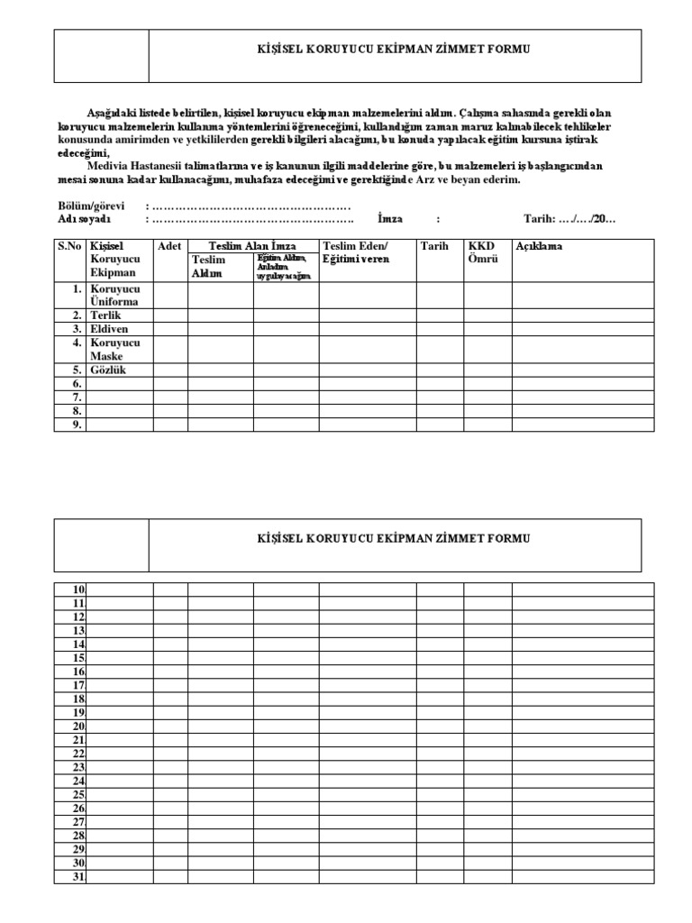 KKE Zimmet Formu | PDF