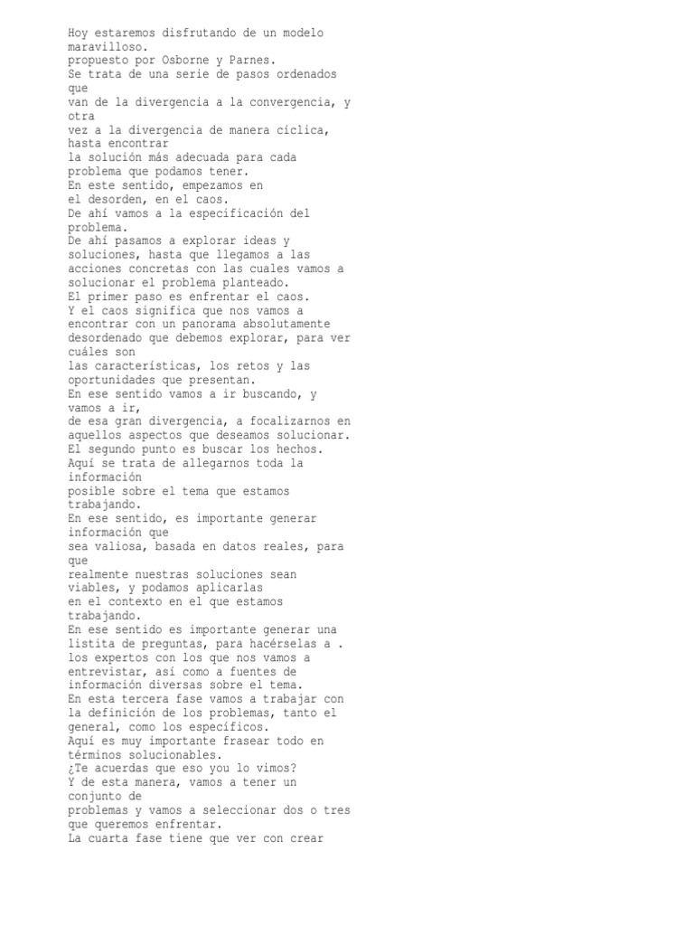6 - 2 - 4.2 El Modelo de Osborn y Parnes | PDF | Información | Cognición