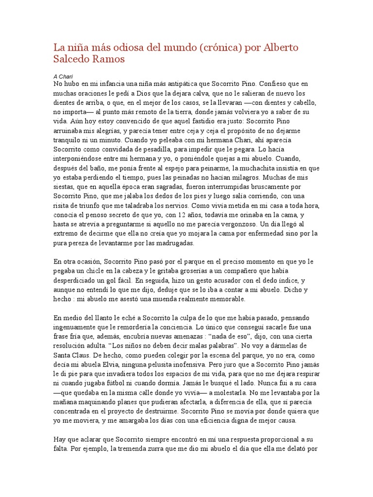 La Niña Más Odiosa Del Mundo Pdf