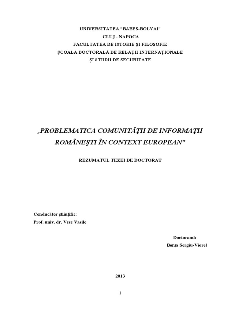 Rezumat Lucrare | PDF
