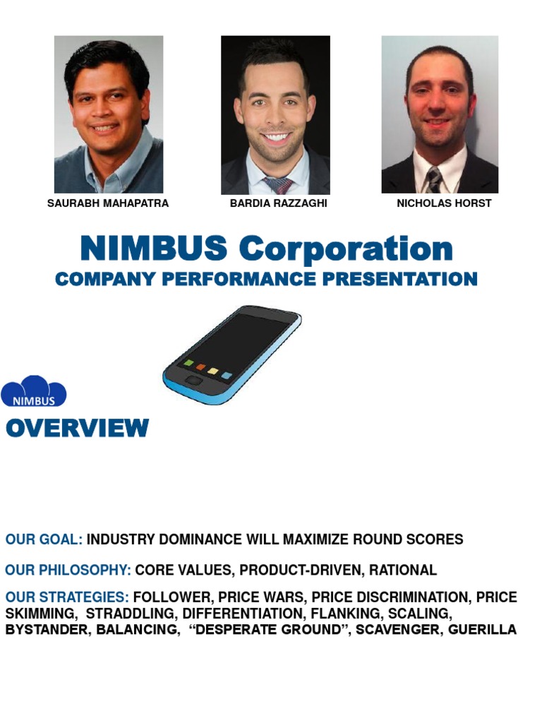 Nimbus Corporation Company Performance Presentation Pdf Marketing