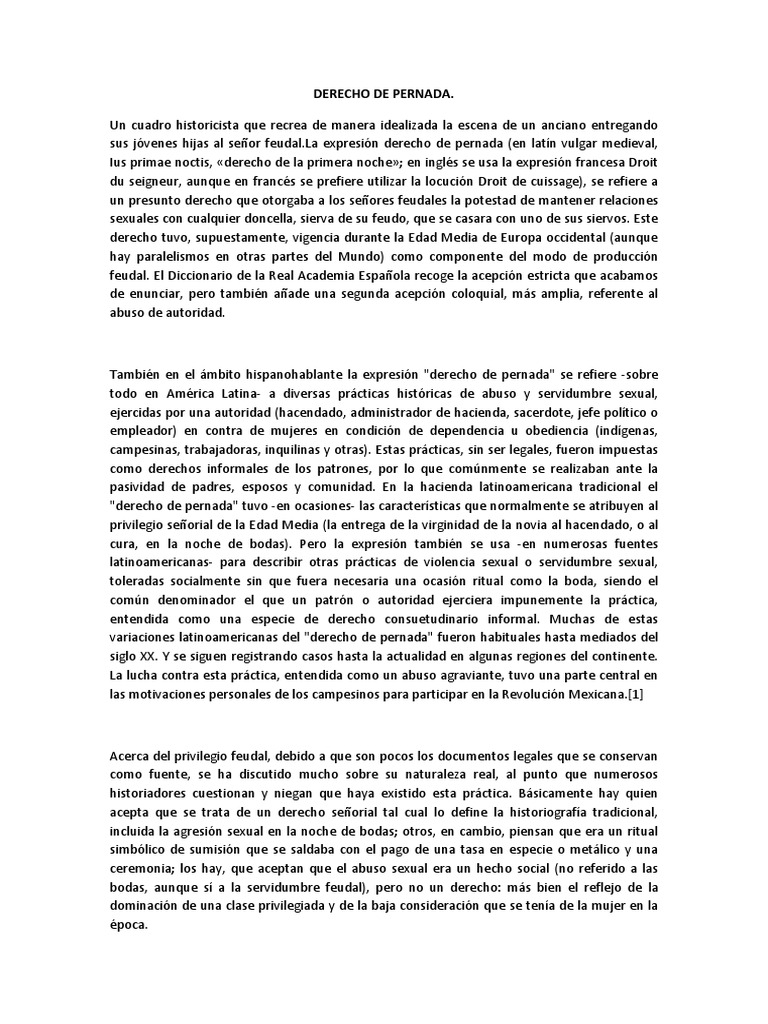 Derecho de Pernada | PDF | Derechos humanos | Política (general)