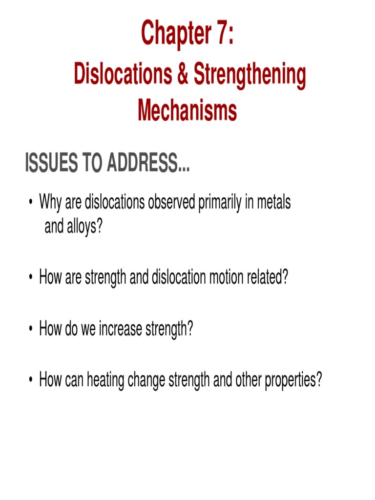 Chapter7 Presentation Materials Science - Dislocations and Strengthening Mechanisms | PDF ...