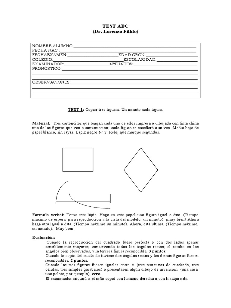 Test ABC: Manual y Evaluación Completa | PDF