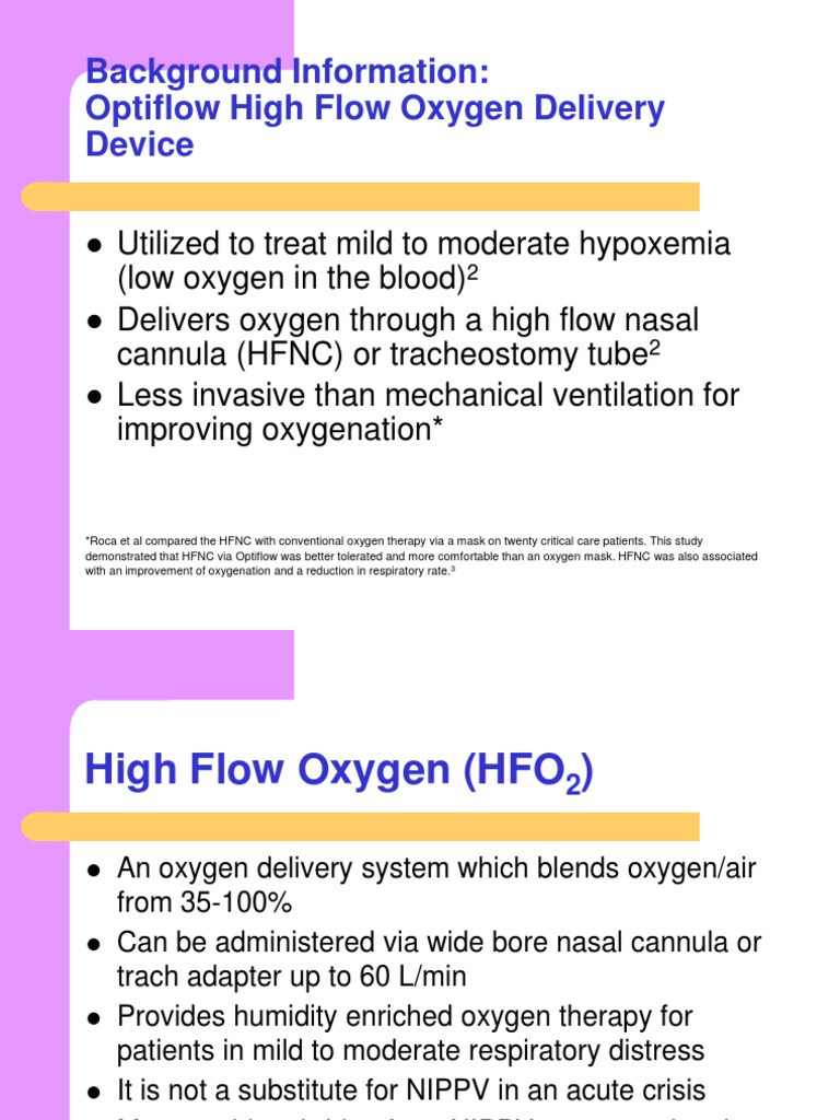 Optiflow High Flow Oxygen Study | PDF | Medical Specialties | Clinical ...