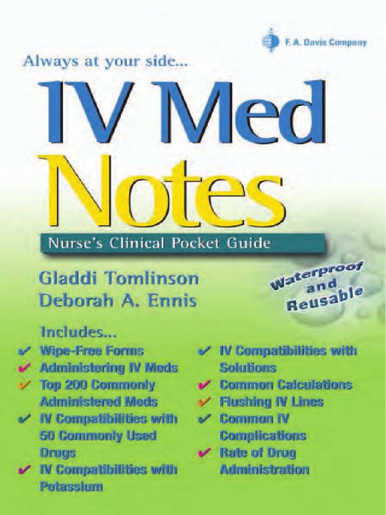 IV Med Notes | PDF | Intravenous Therapy | Saline (Medicine)
