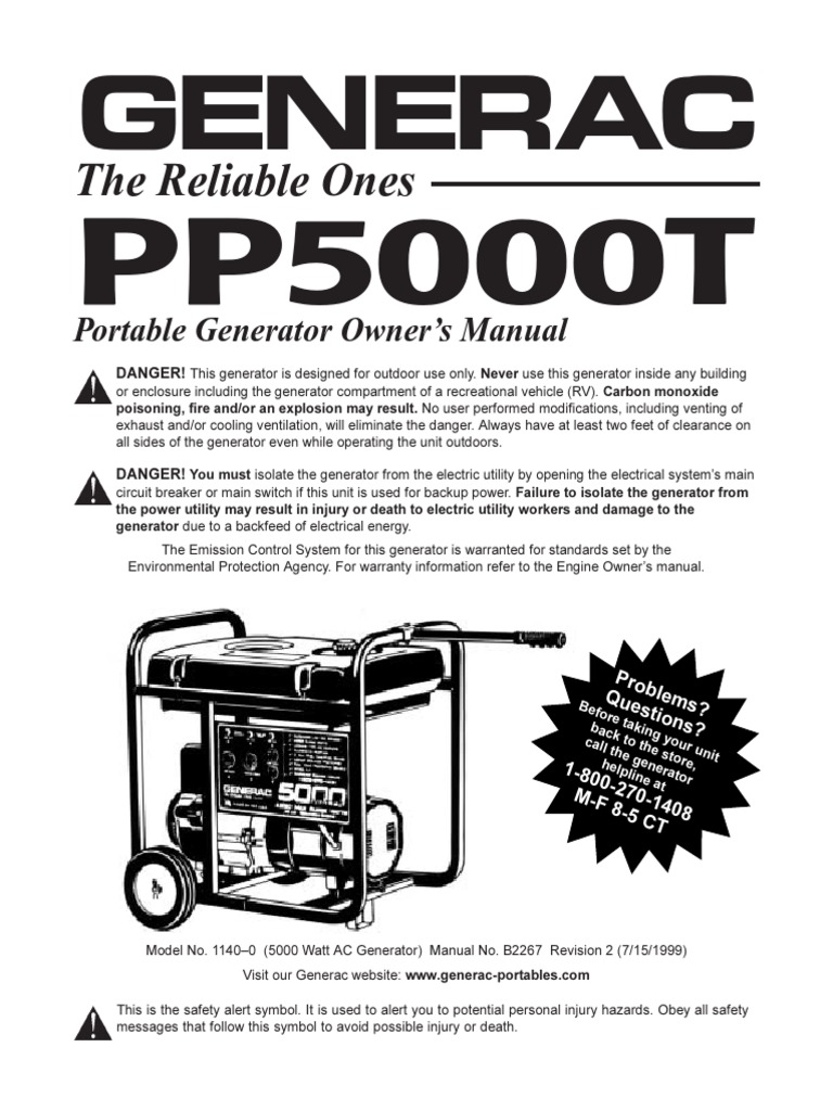 GENERAC 5000 Watt Generator | Ac Power Plugs And Sockets | Alternating ...