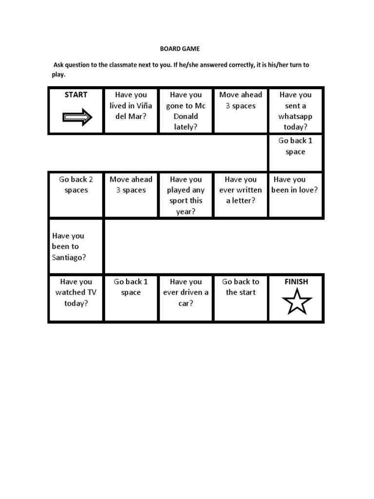 Present Perfect Board Game Rules | PDF