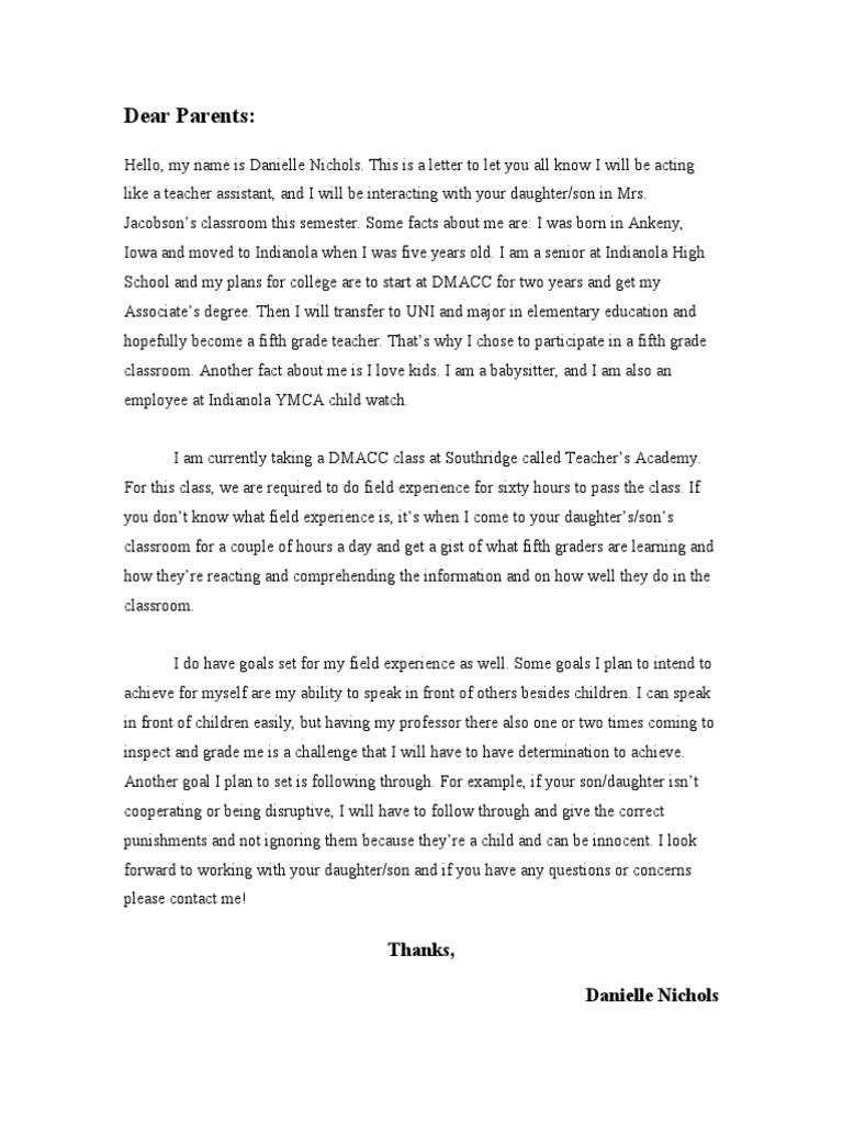 Parent Letter | PDF