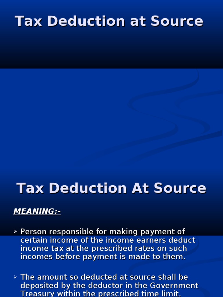 Understanding Tax Deduction at Source | PDF | Income Tax In India ...