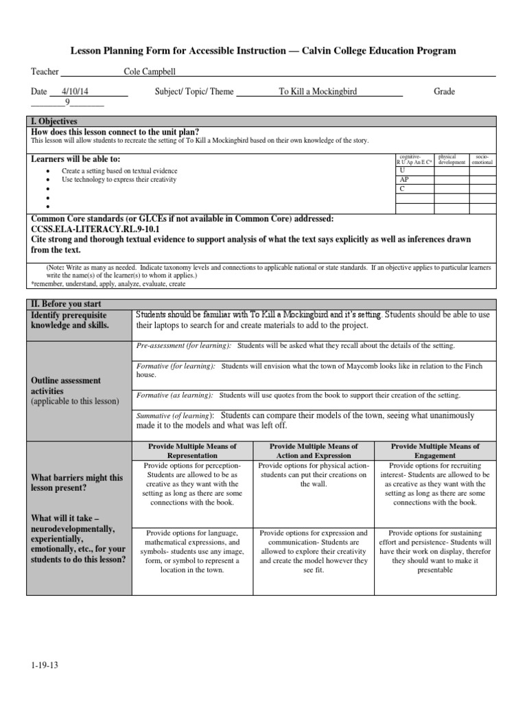 Lesson Plan 2 | PDF | Lesson Plan | Cognition