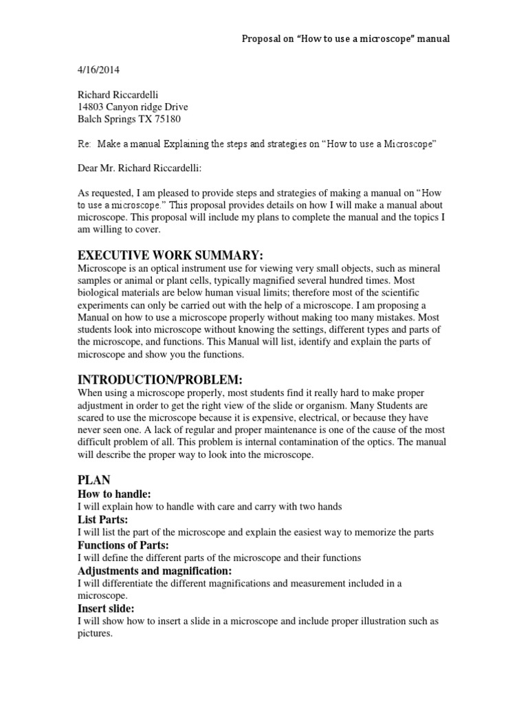 Final Proposal | PDF | Microscope | Optics