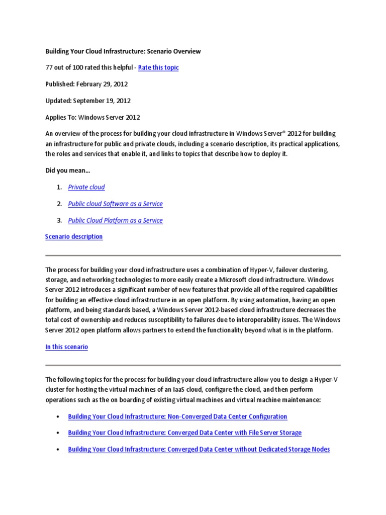 Building Your Cloud Infrastructure | PDF | Hyper V | Cloud Computing Building Your Cloud Infrastructure | PDF | Hyper V | Cloud Computing