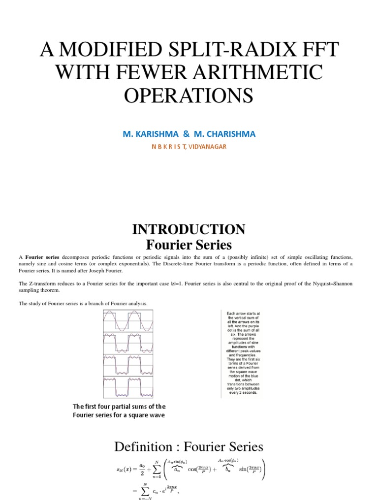 A Modified Split-Radix FFT With Fewer Arithmetic Operations | PDF | Fourier Transform | Fourier ...