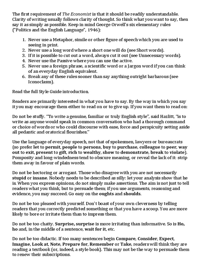 Economist Style Guide | PDF | Languages