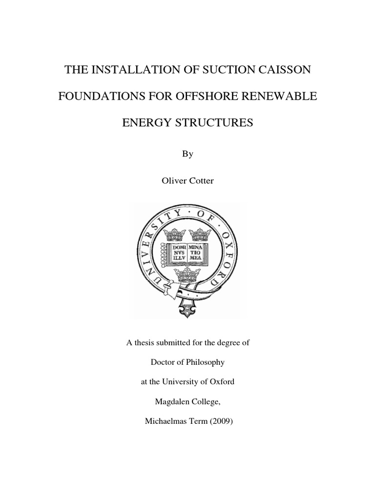 Suction Caisson Foundations for Offshore Energy | PDF | Wind Power ...