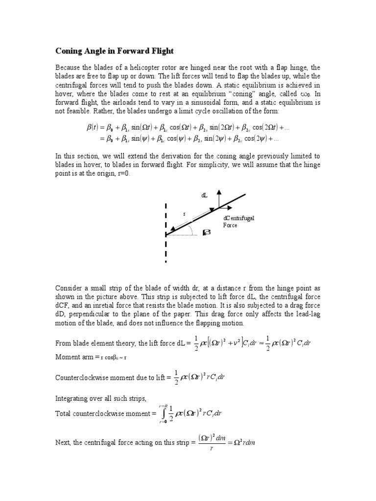 Coning Angle Forward Flight | PDF | Physical Phenomena | Motion (Physics)