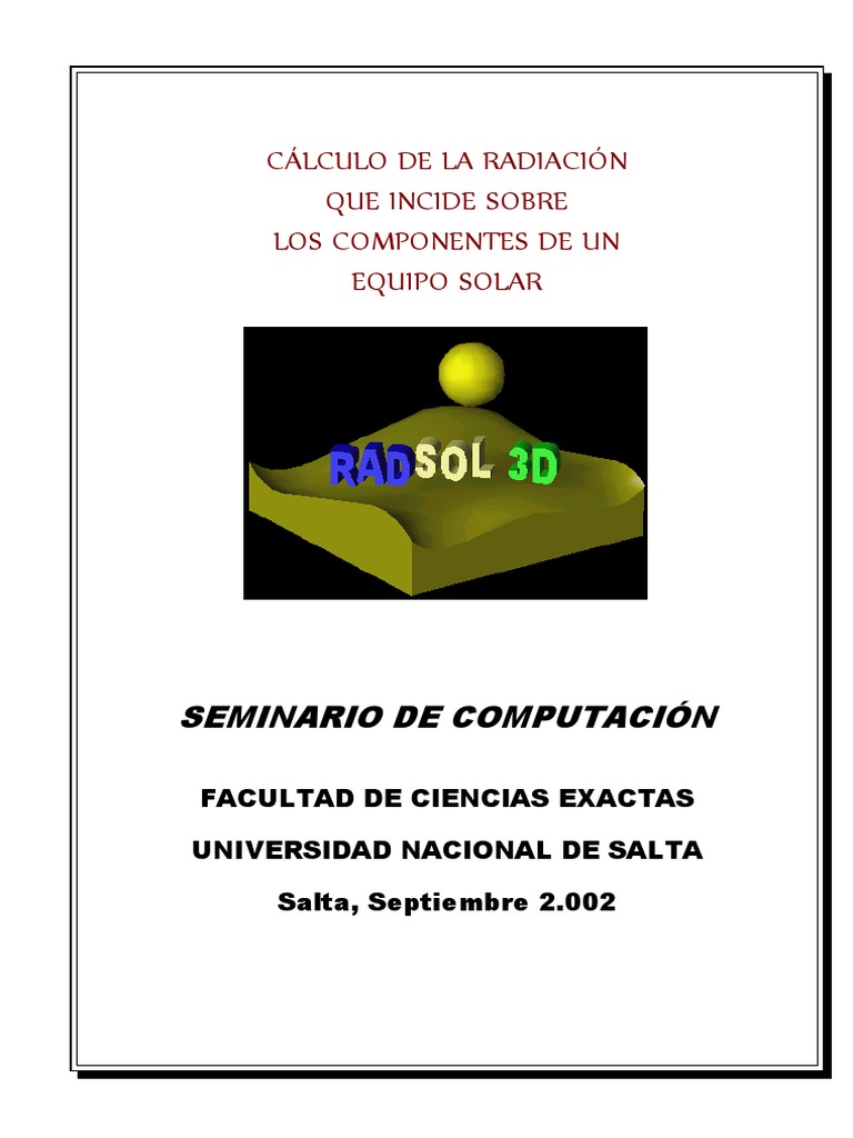 Cálculo de La Radiación | PDF | Luz de sol | Esfera