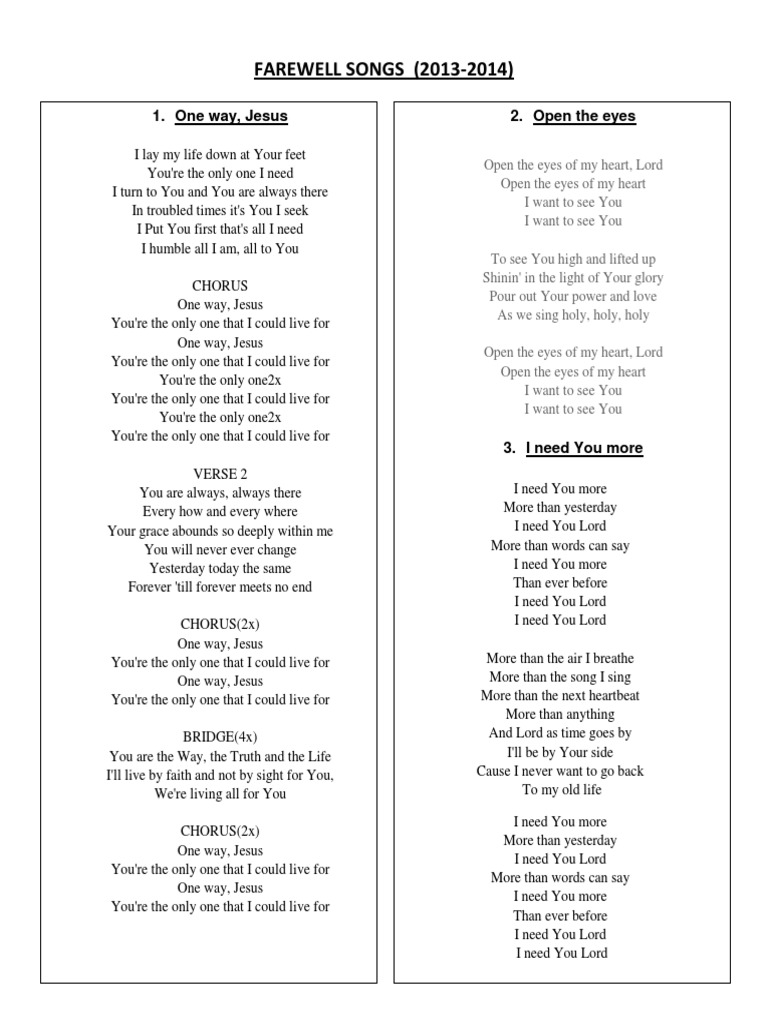 Farewell Songs 2013 | PDF