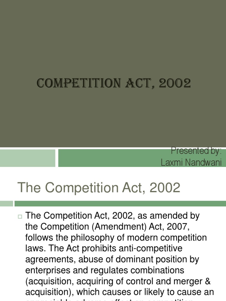Overview of the Competition Act 2002 | PDF | Competition | Social ...