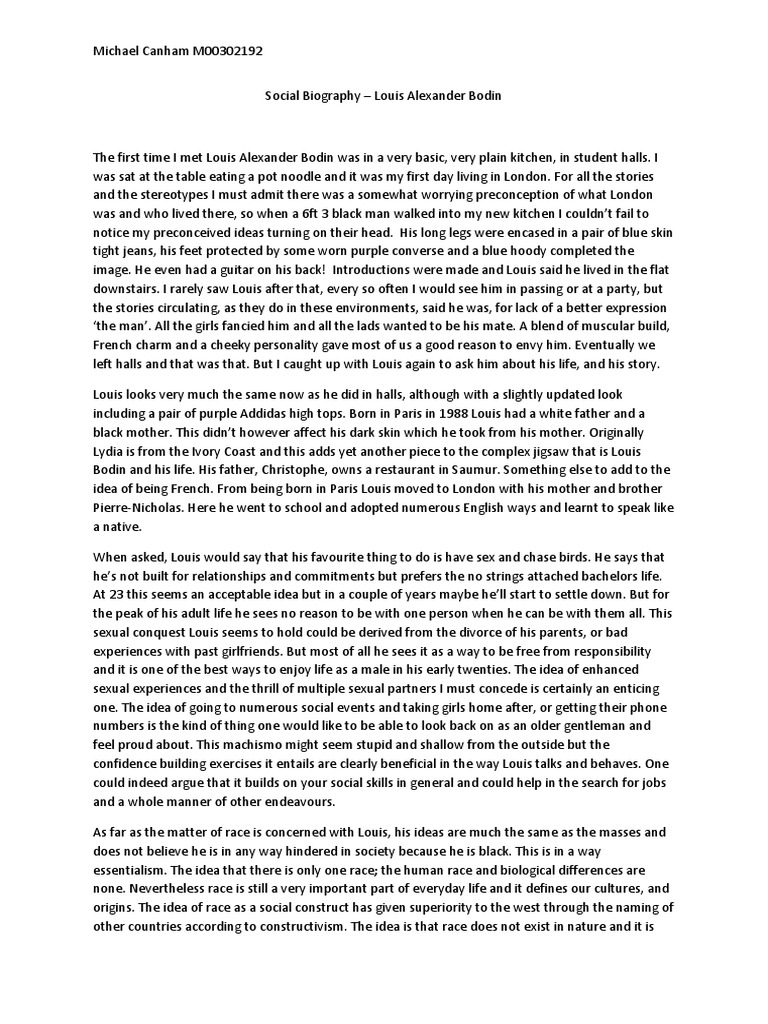 Social Biography | PDF | Homosexuality | Race (Human Categorization)