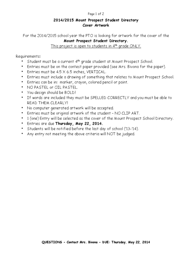 2014/2015 MP School Directory Cover Art | PDF | Career & Growth