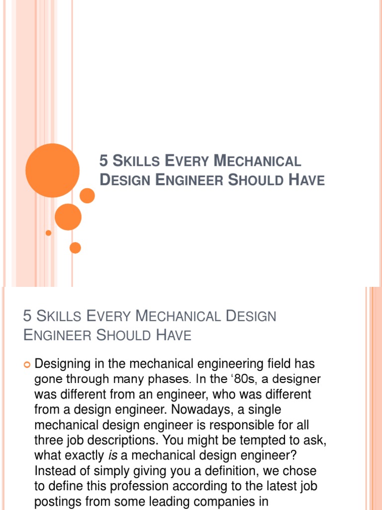 5 Skills Every Mechanical Design Engineer Should Have | PDF | Product ...