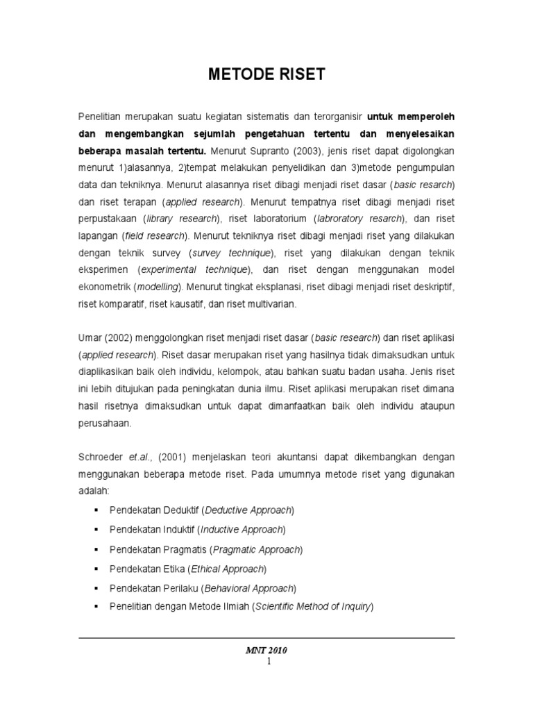 METODE RISET Bisnis | PDF | Karier & Perkembangan