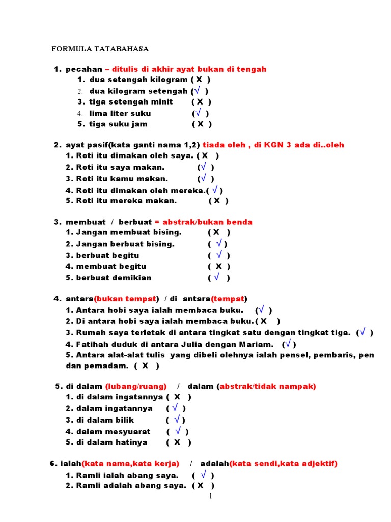 Formula Tatabahasa | PDF