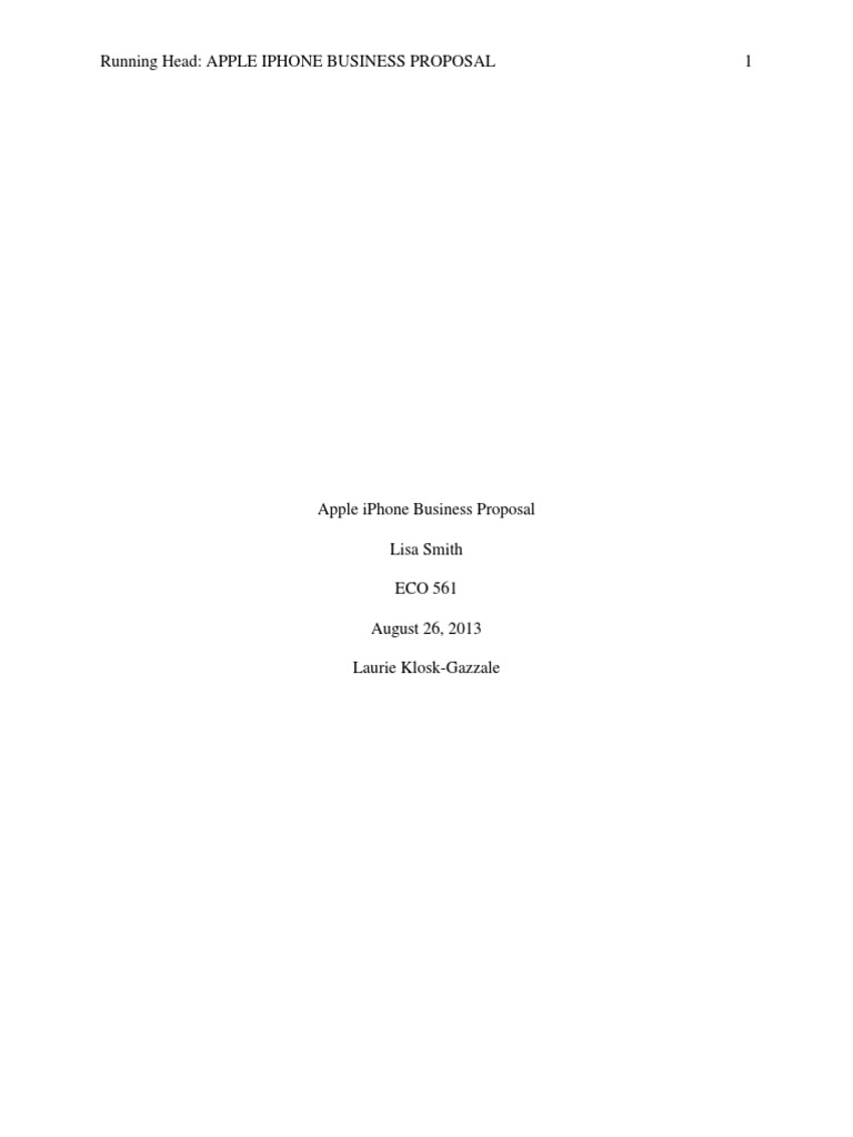 Apple Iphone Business Proposal | PDF | I Phone | Apple Inc.