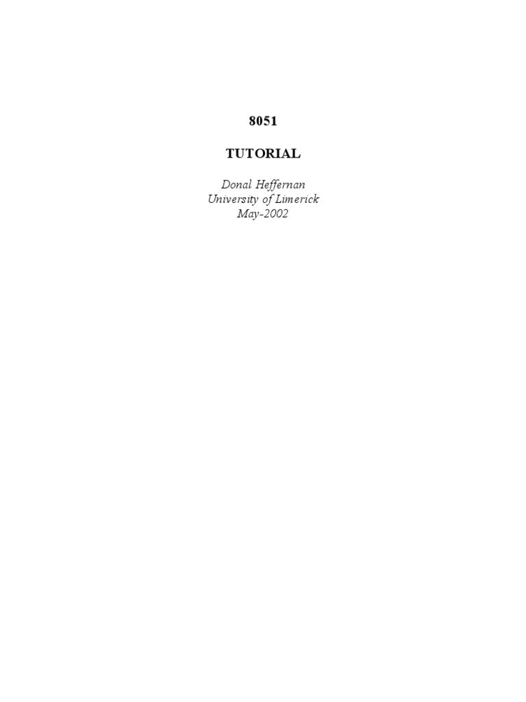 8051 Tutorial | PDF | Subtraction | Office Equipment