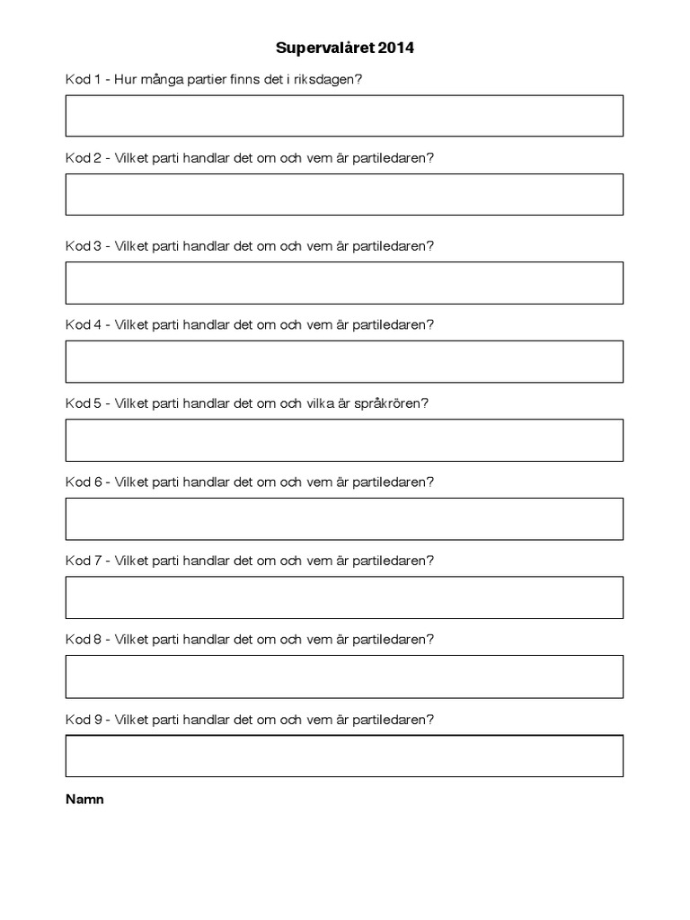 Tipspromenad Intro Politik | PDF
