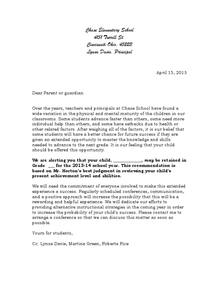 2012-13 Retention Warning Letter Template | PDF | Wellness | Lifestyle