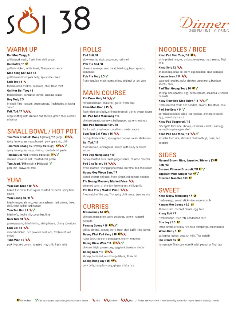 Soi 38 Dinner | PDF | Thai Cuisine | Curry