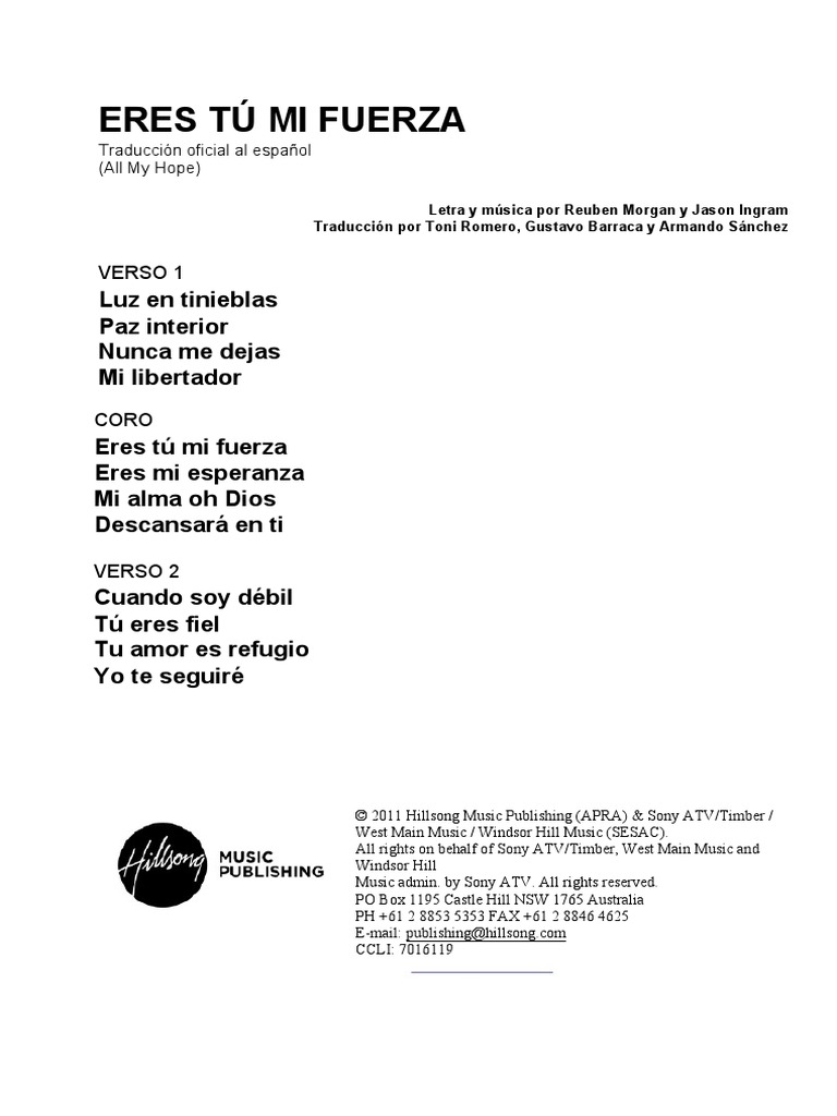 ALL MY HOPE - Spanish Official Translation | PDF | Poesía