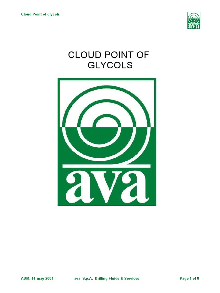 Cloud Point of Glycols | PDF | Chemistry | Nature