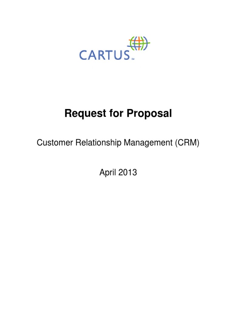 Cartus CRM RFP Template Latest 2 | PDF | Request For Proposal ...
