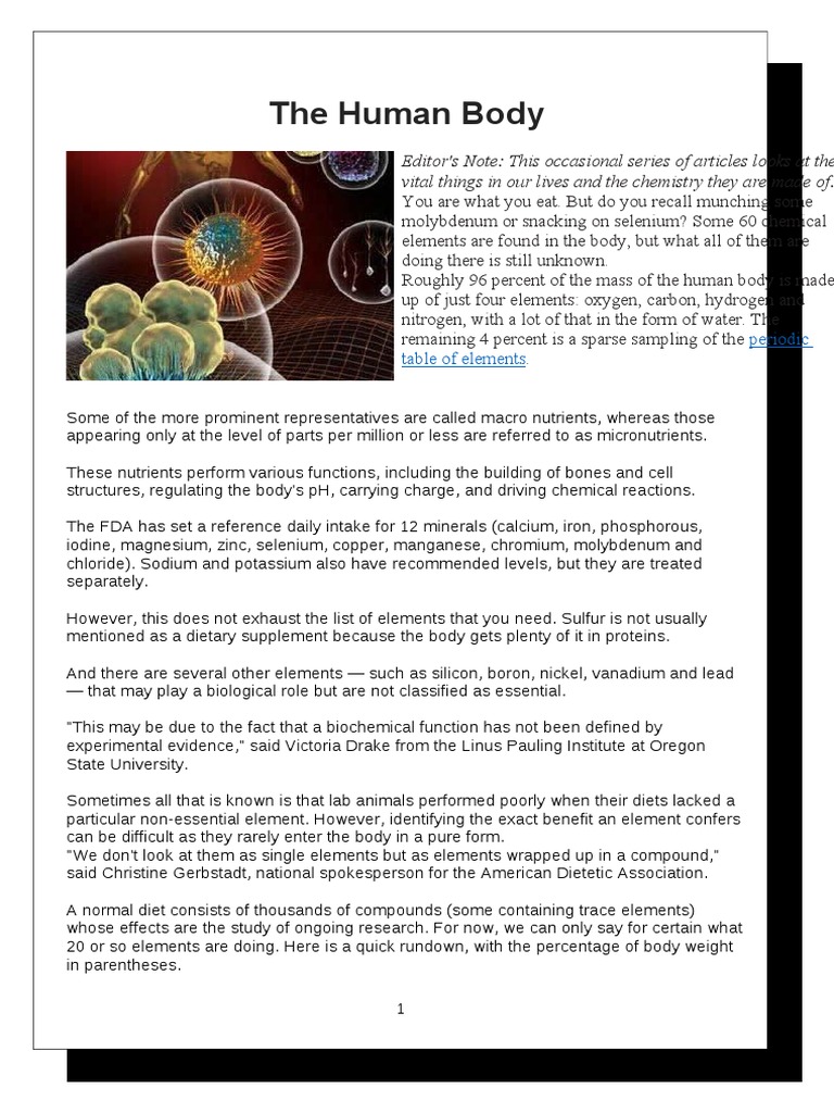 The Human Body | PDF | Colloid | Particle