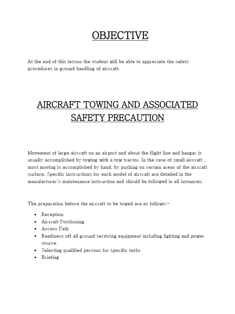 Towing Procedure | Download Free PDF | Landing Gear | Aircraft