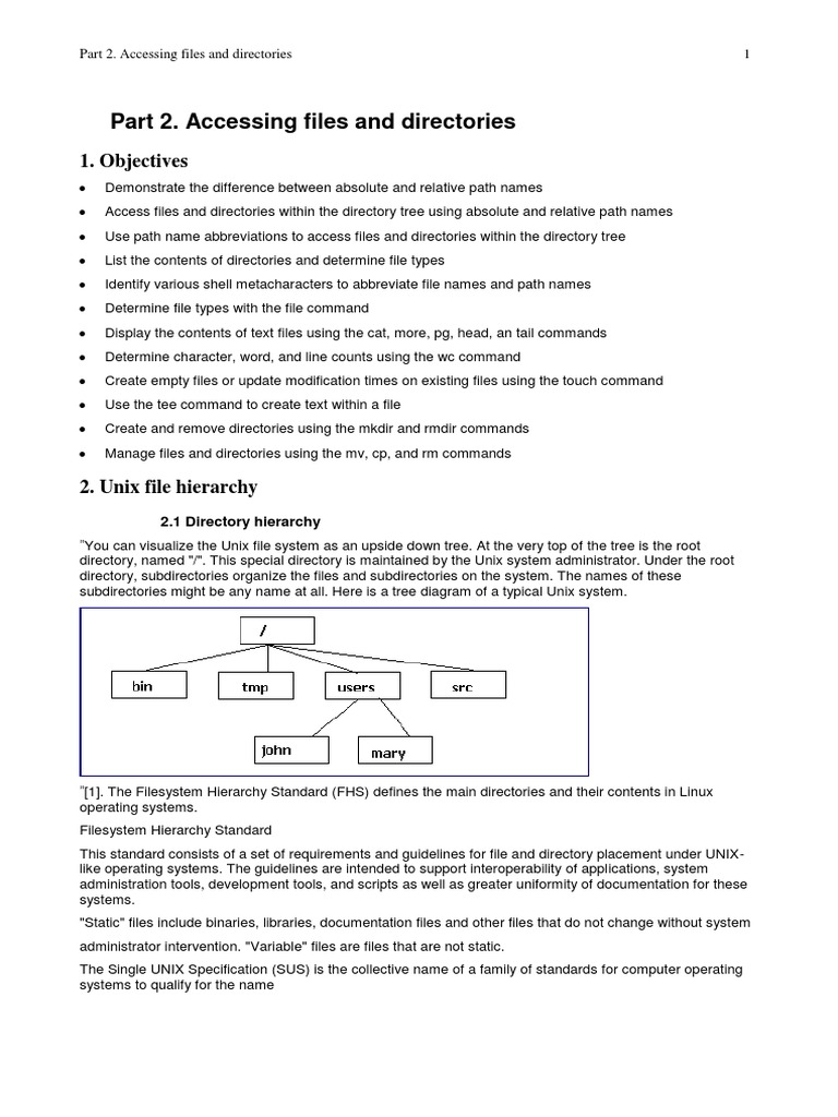 Unix File System Navigation Guide | PDF | Utility Software | Computer ...