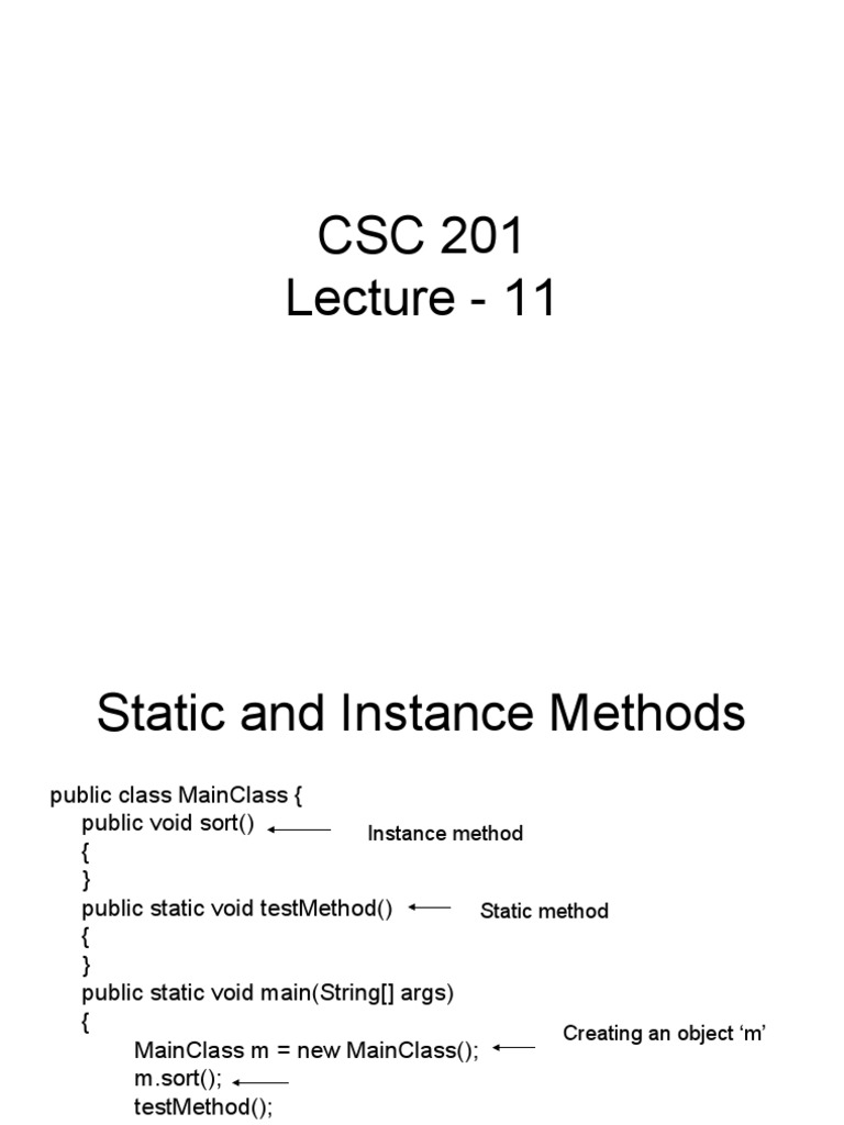 Csc 201 Lecture 11 Final Class Computer Programming Variable Computer Science