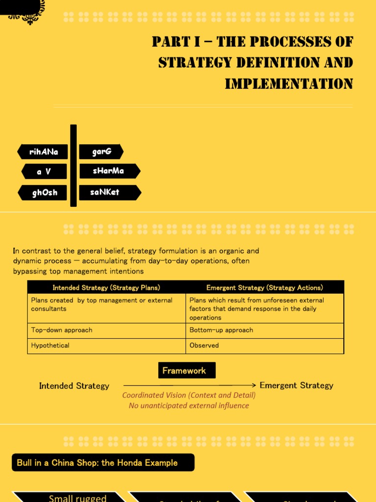 Emergent Vs Intended Strategy | PDF