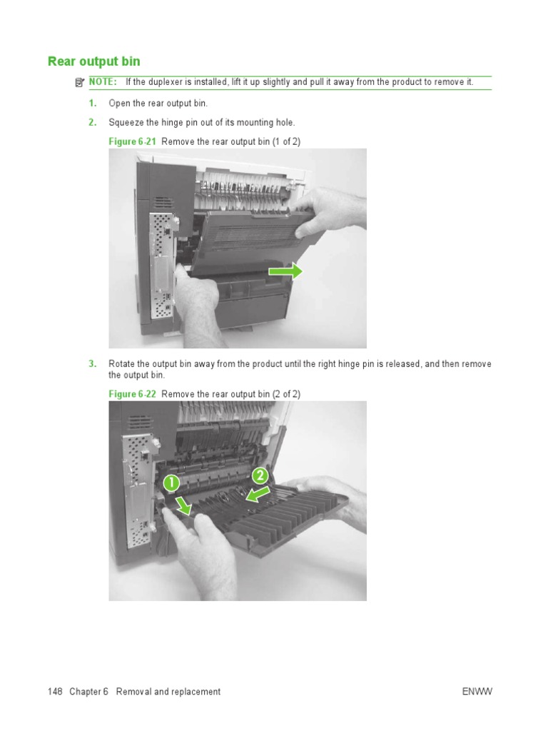 Rear Output Bin: 1. 2. Figure 6-21 | PDF