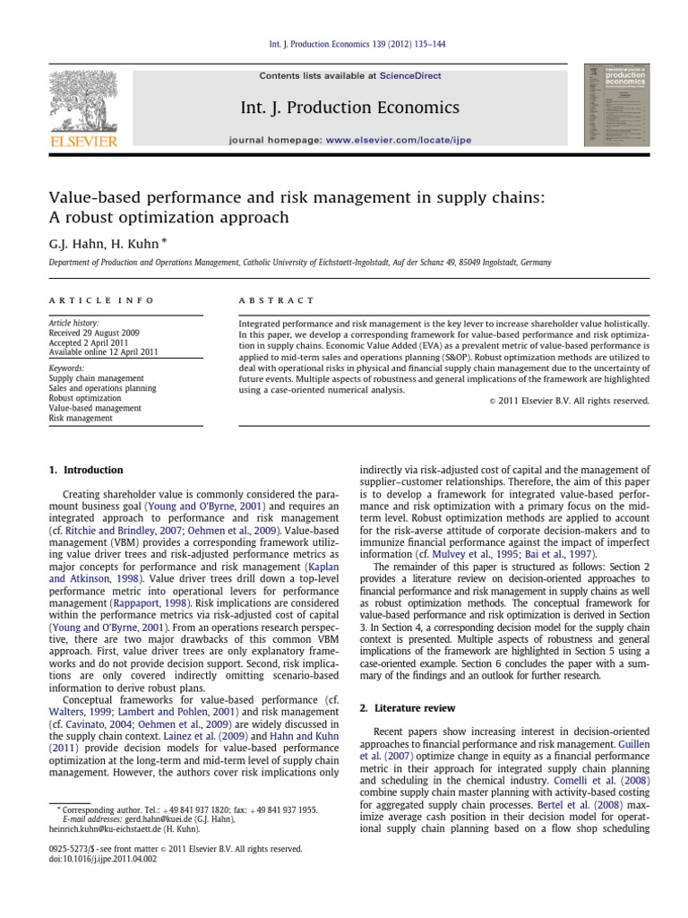 Value-Based Performance SCR | Download Free PDF | Loss Function | Risk