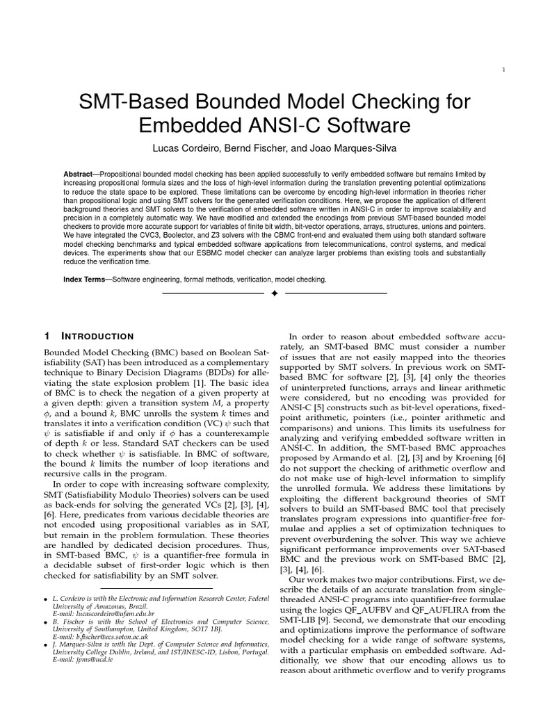 SMT-Based Bounded Model Checking For Embedded ANSI-C Software | PDF | Decimal | Data Type