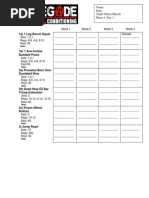 LIIFT 4 Workout Schedule and Calendar | PDF | Arm | Sports