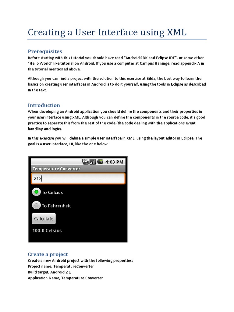 Create Uis Using Xml Pdf Eclipse Software User Interface 8469