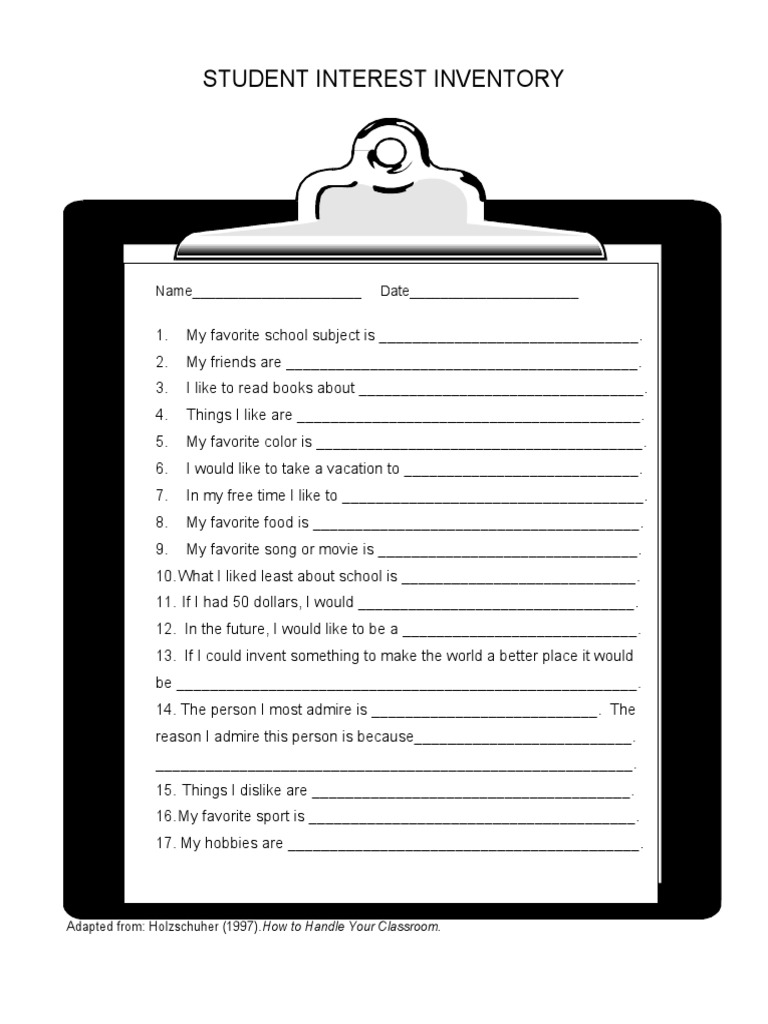Interest Inventory | PDF Interest Inventory | PDF